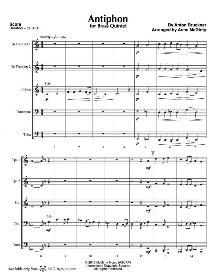 Antiphon – Brass Quintet | McGinty Music, LLC.